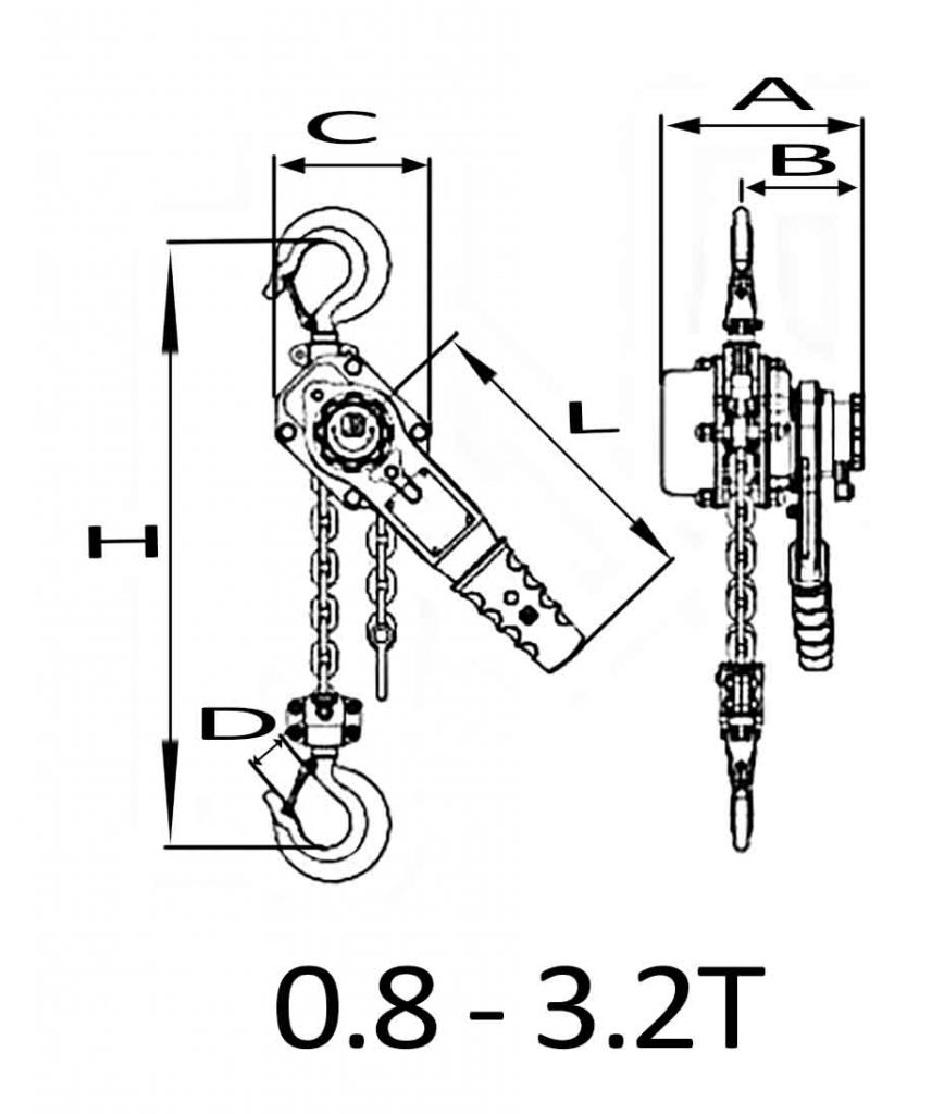VQ VLHK Lever Hoist - Vanguard steel Ltd